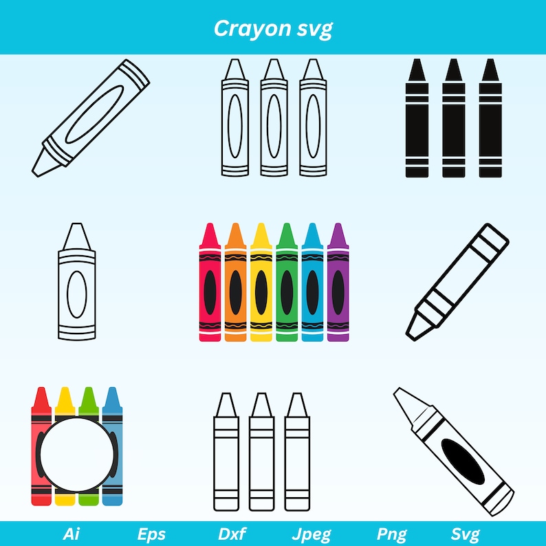 Crayon SVG Bundle: Wrapper, Silhouette, Costume, Back to School ...