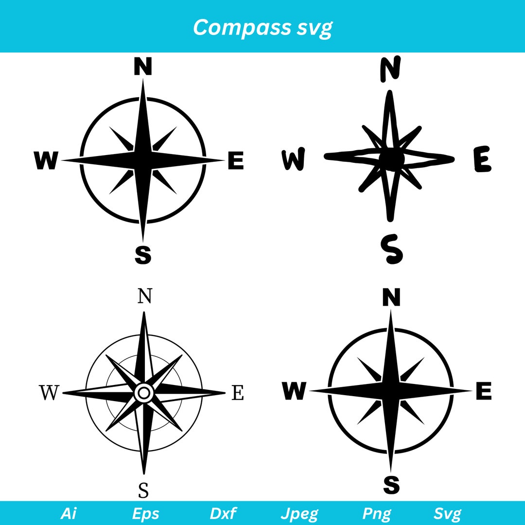 Compass Svg, Compass Clipart, Compass Silhouette, Compass Svg File ...