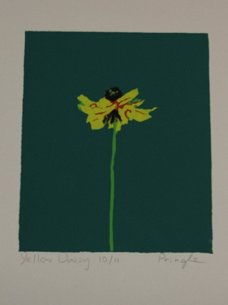 Yellow Daisy Original Screenprint/ Serigraph/ Silkscreen - Etsy