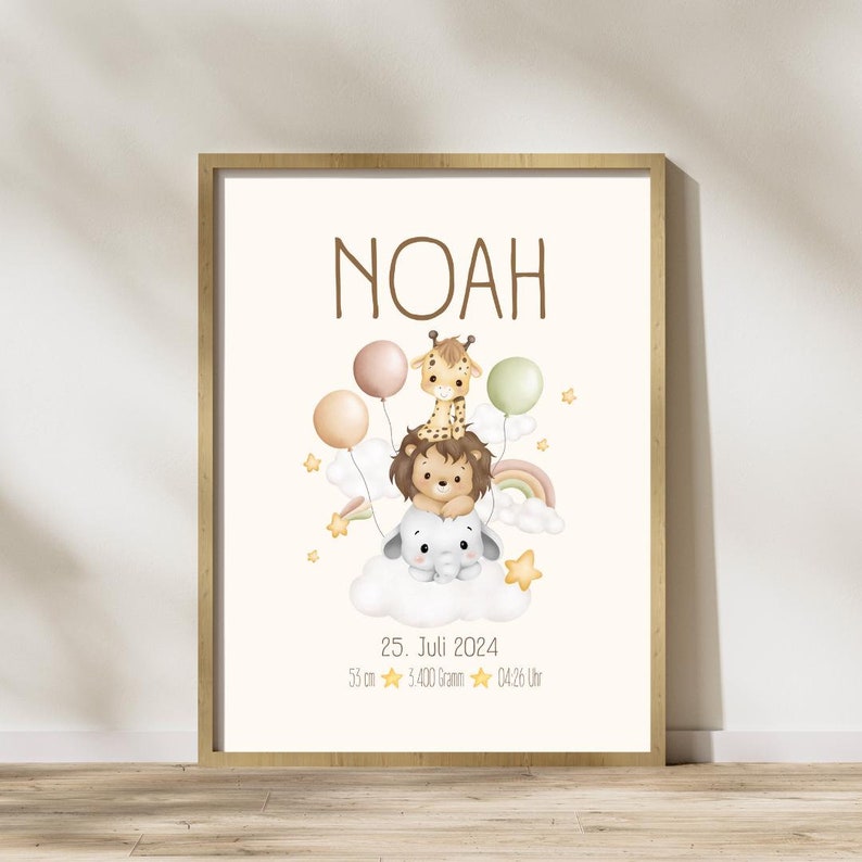 Personalized Name Poster With Date of Birth - Etsy