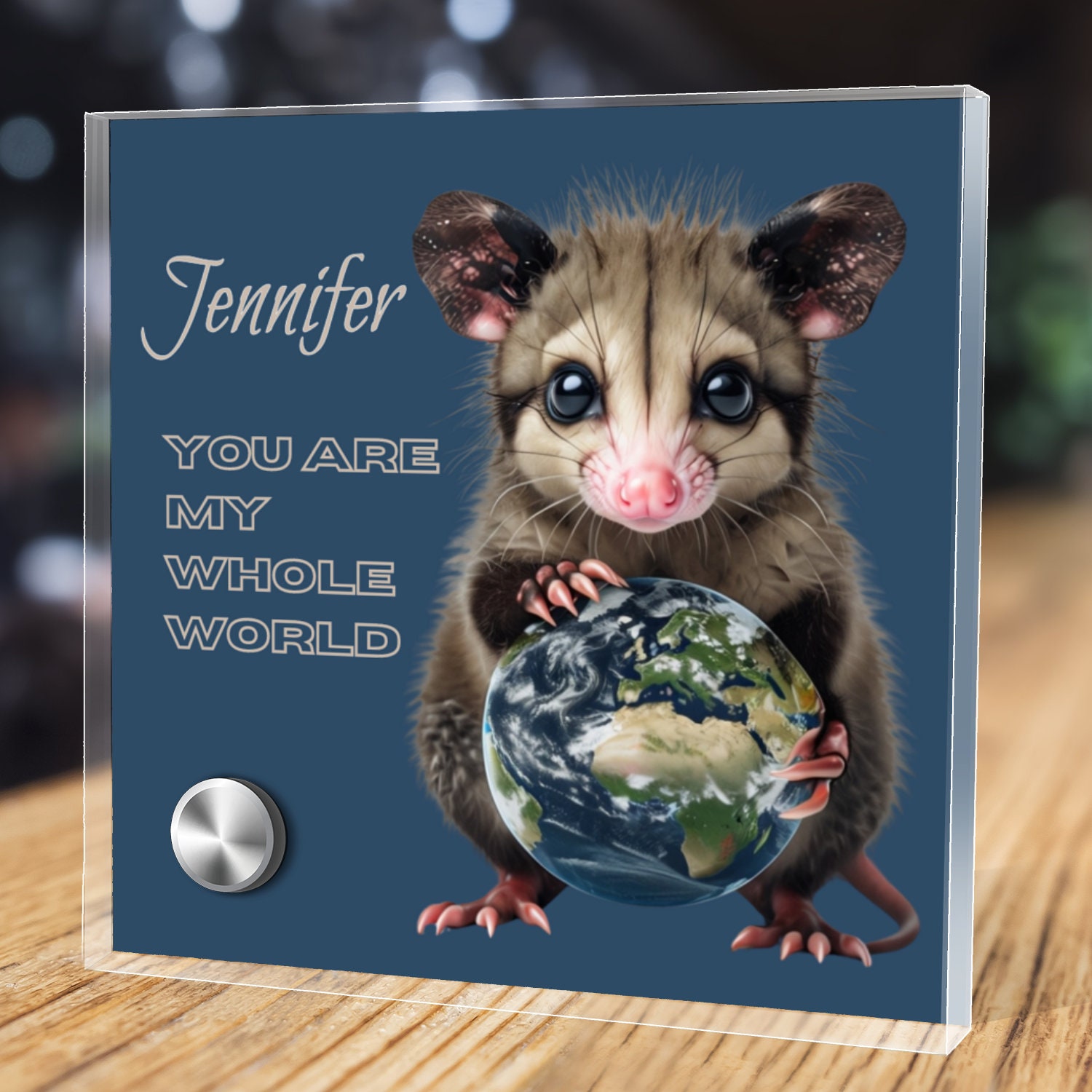 Personalized Baby Possum Sign With Linked Hearts Necklace. Unique ...