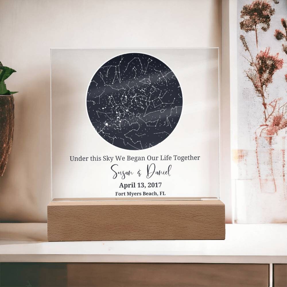 Personalized Sky Map of Your Special Day Upgrade to the LED - Etsy
