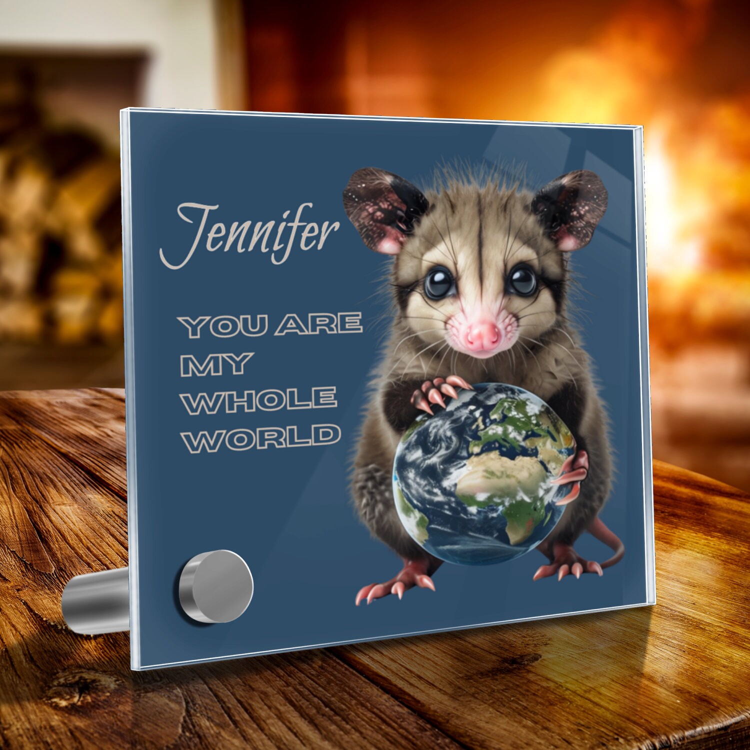Personalized Baby Possum Sign With Linked Hearts Necklace. Unique ...