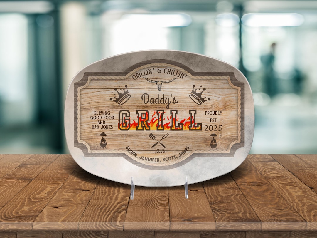 Personalized Grilling Plate- Custom Kids Names Serving Dish, BBQ Custom ...