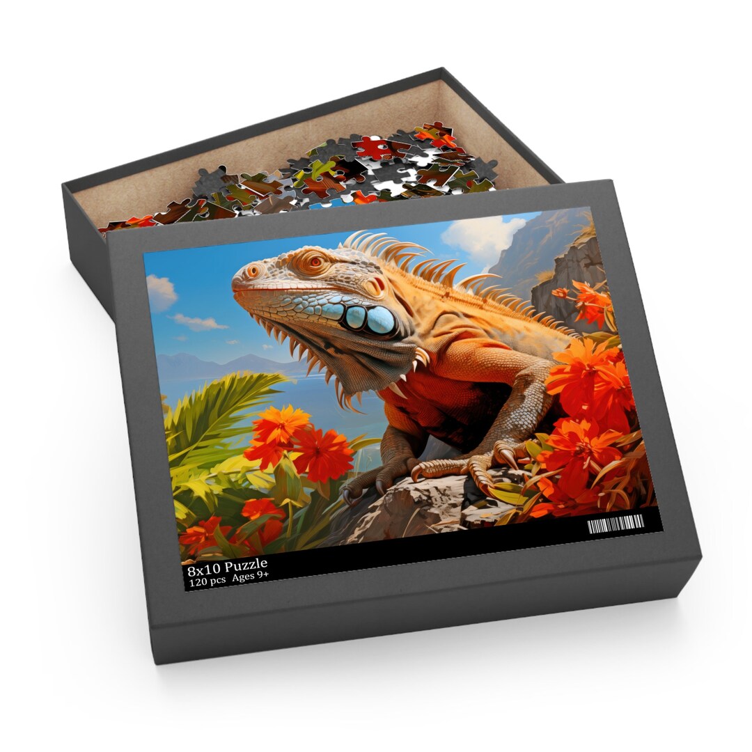 Iguana Eden Animal Puzzle 120, 252, 500, 1000-piece Tropical Island ...