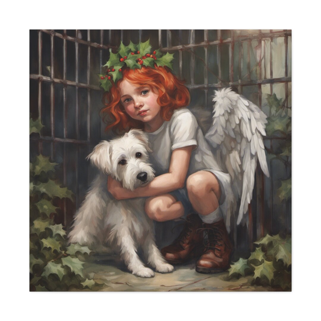 Dog Wall Art I Dog Rescue Art I A Redhead Rescue I Rescue Dog Christmas ...