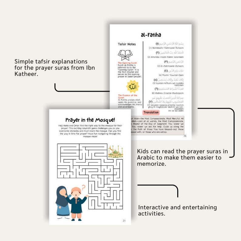 Salah Activity Book Printable, Interactive Salah Learning Activity for ...