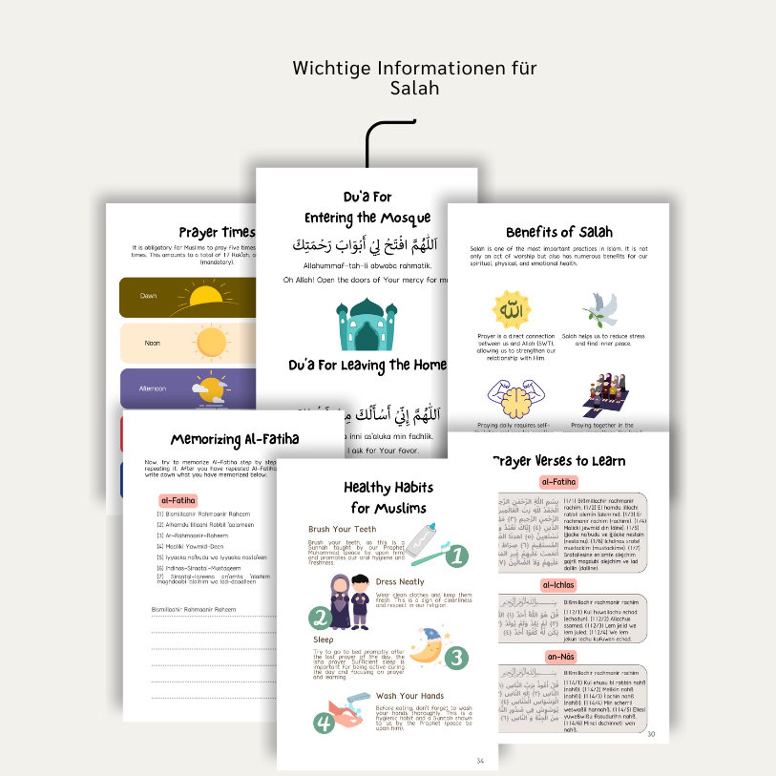 Salah Activity Book Printable, Interactive Salah Learning Activity for ...