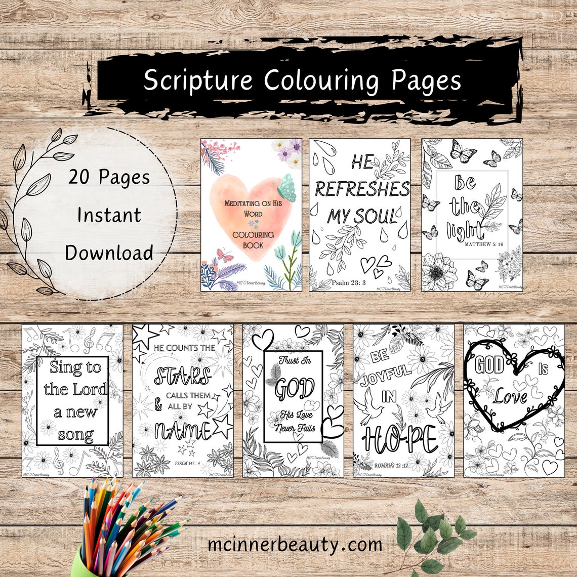 Meditate on His Word Colouring Book, Bible Verse Coloring Book ...