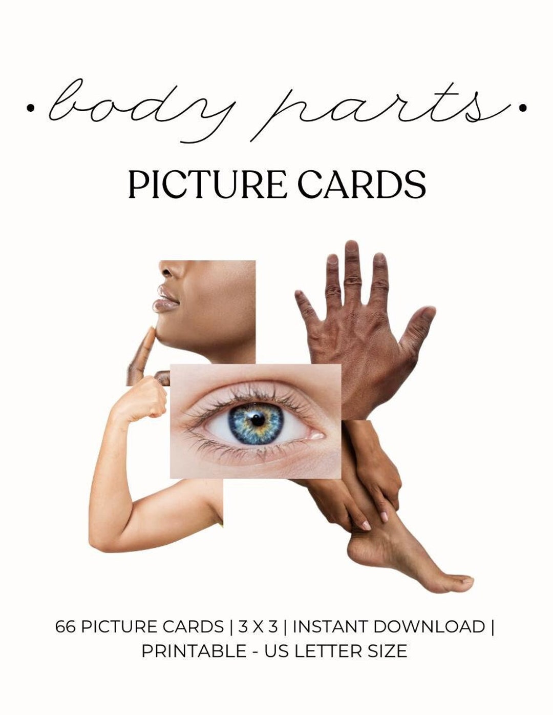 Body Parts Picture Cards for ABA - Digital Download - Etsy