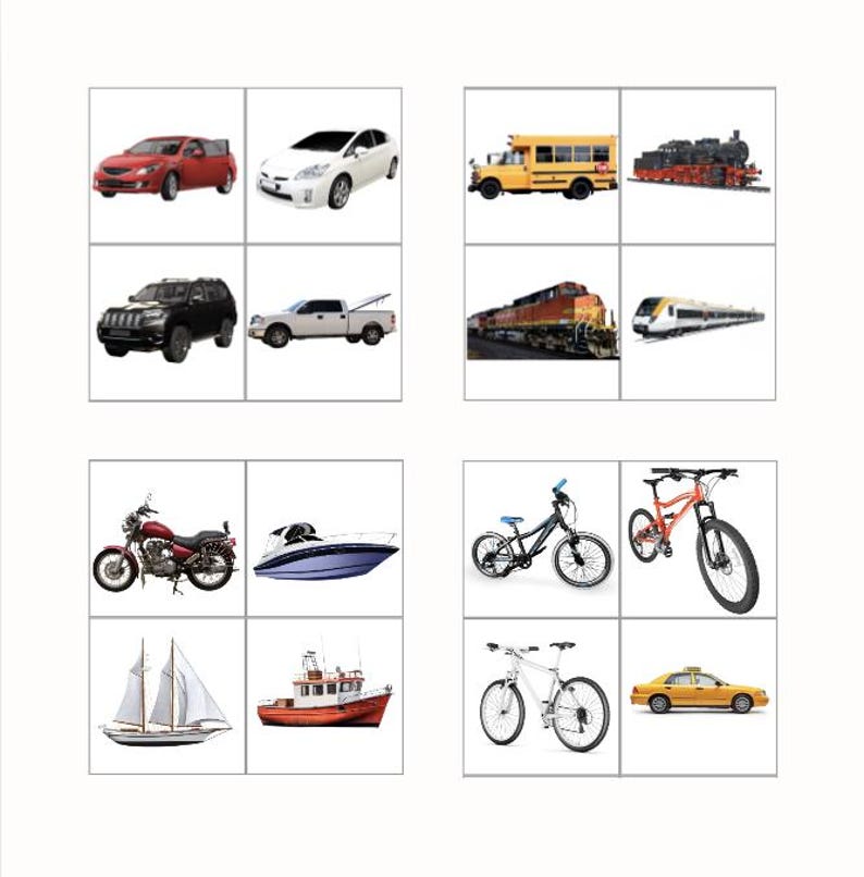 Vehicle Picture Cards for ABA - Digital Download - Etsy