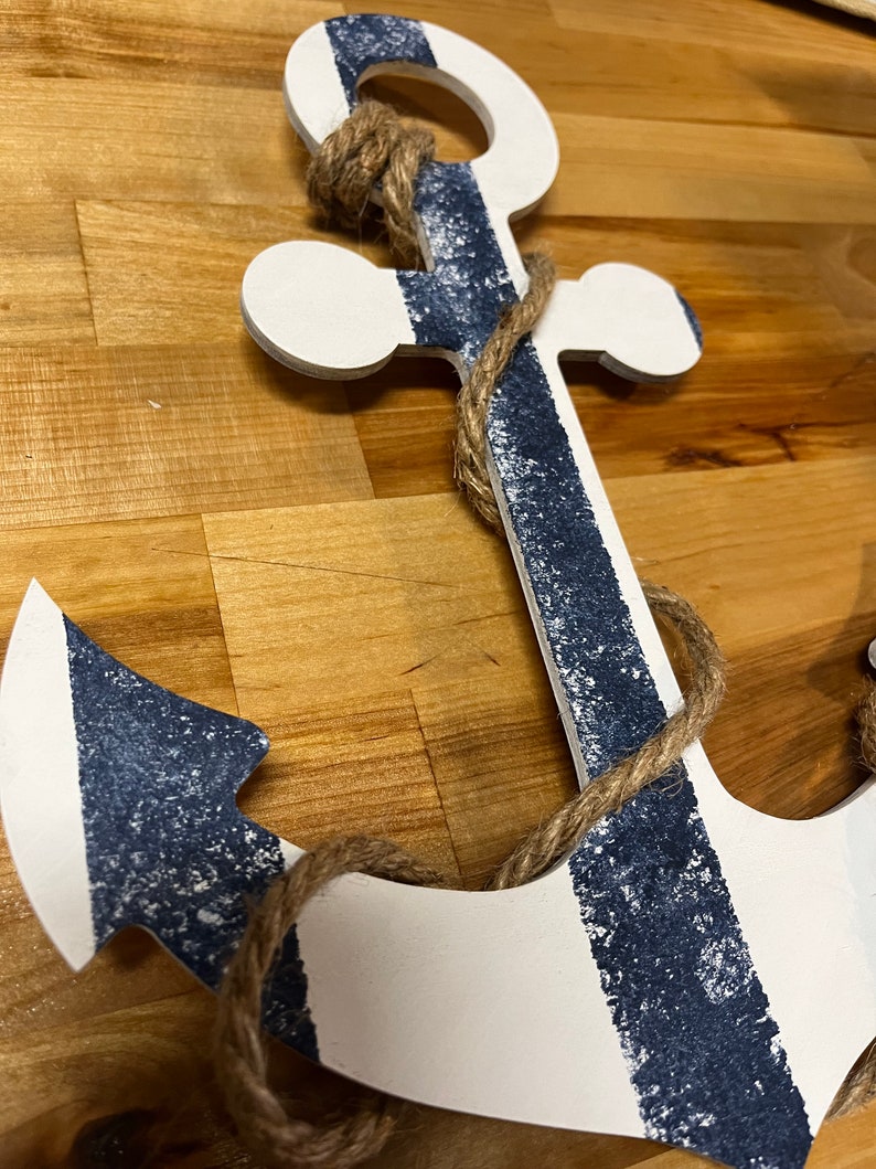 Anchor, Wooden Anchor, Beach Decor, Painted Anchor - Etsy