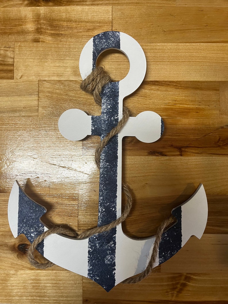 Anchor, Wooden Anchor, Beach Decor, Painted Anchor - Etsy