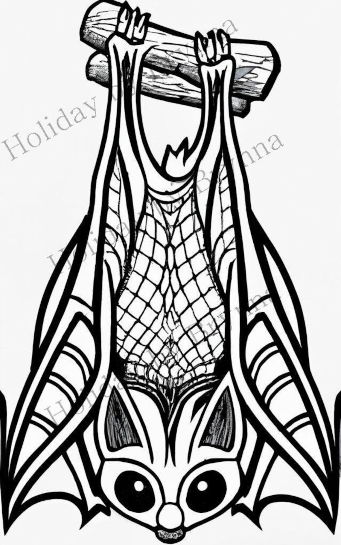 Printable Halloween Bat Coloring Page - Etsy