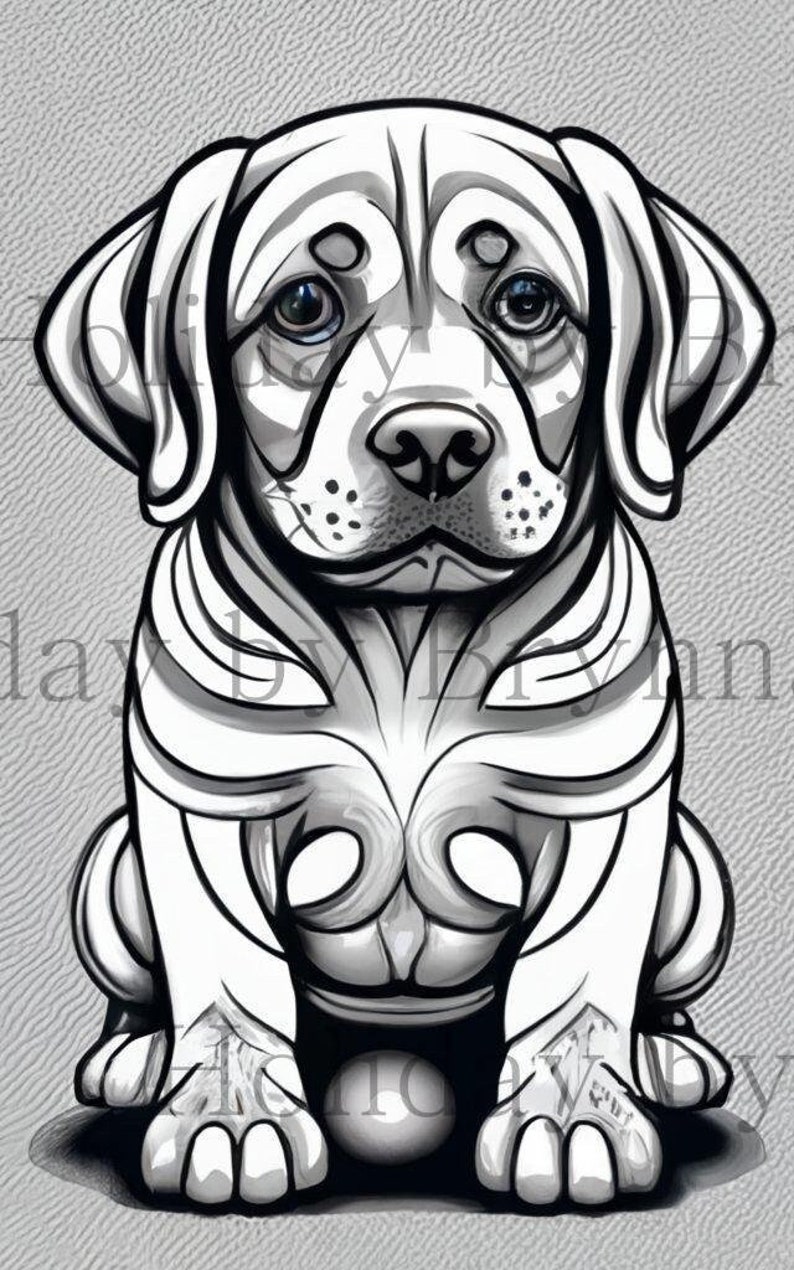Printable Labrador Retriever Puppy Coloring Page PDF - Etsy