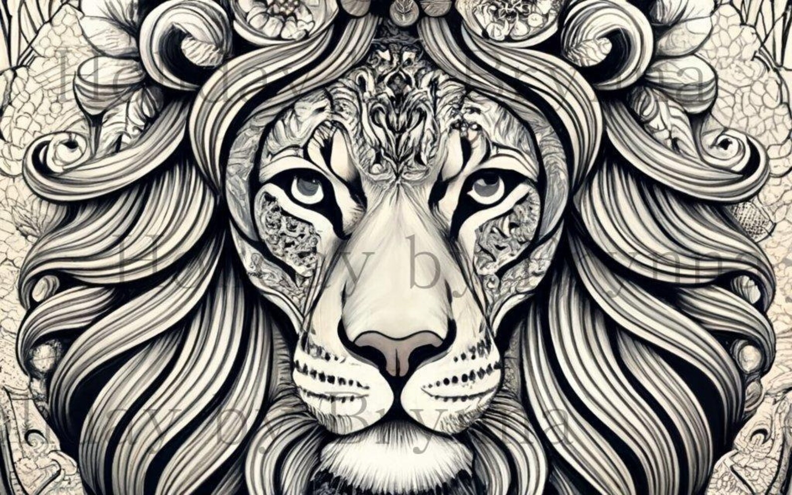 Printable Majestic Big Cat Adult Coloring Page PDF - Etsy