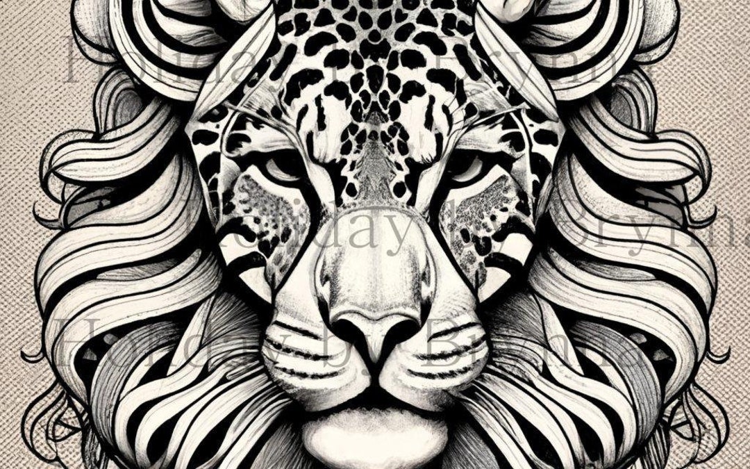Printable Majestic Big Cat 3 Adult Coloring Page PDF - Etsy