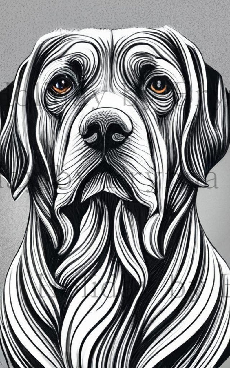 Printable Labrador Retriever Dog Adult Coloring Page 3 PDF - Etsy
