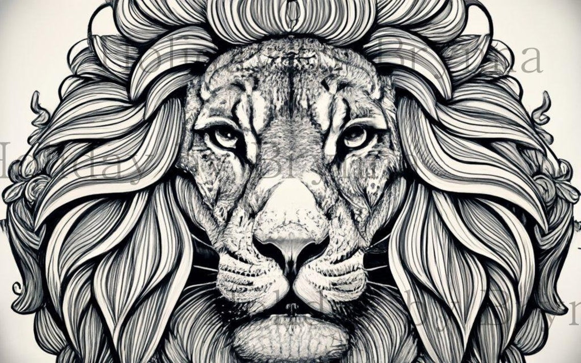 Printable Majestic Lion Adult Coloring Page PDF - Etsy
