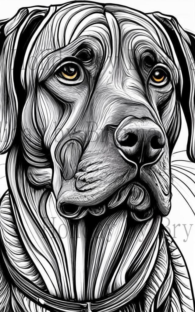 Printable Labrador Retriever Dog Adult Coloring Page PDF - Etsy