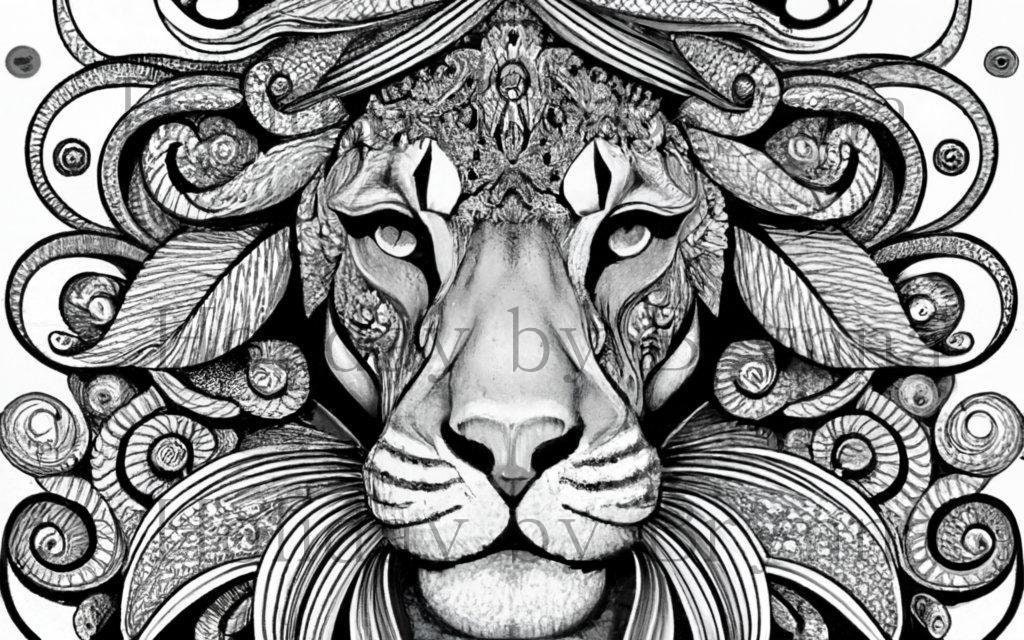 Printable Majestic Big Cat 5 Adult Coloring Page PDF - Etsy