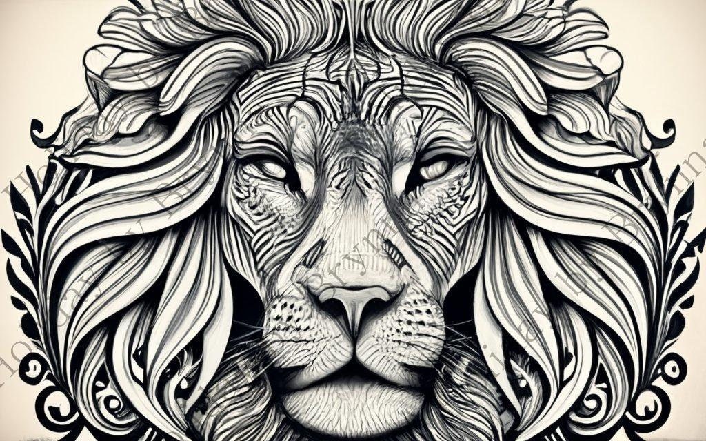 Printable Beautiful Lion Adult Coloring Page PDF - Etsy