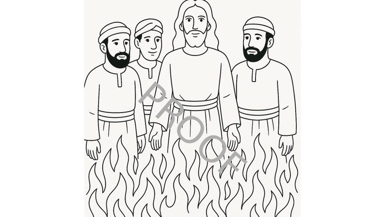 Shadrach Meshach Abednego Coloring Bible Daniel Sheet Pages Sunday ...