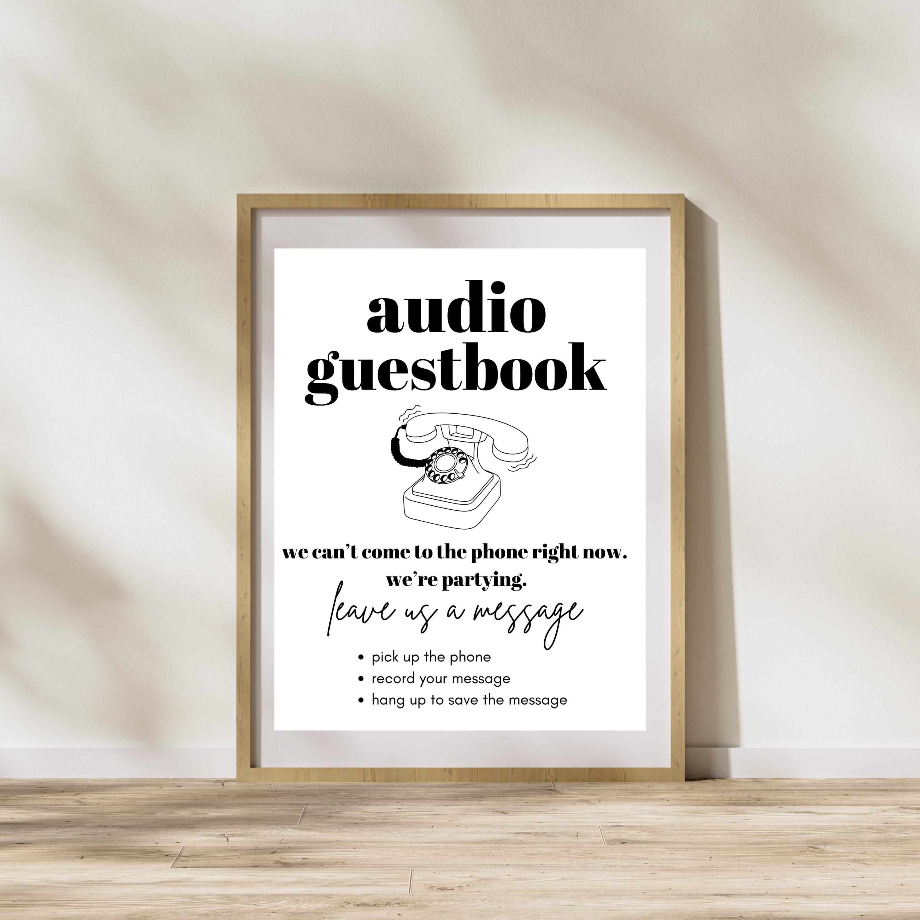 Audio Guest Book Template, Telephone Guest Book Sign Template, Leave a ...