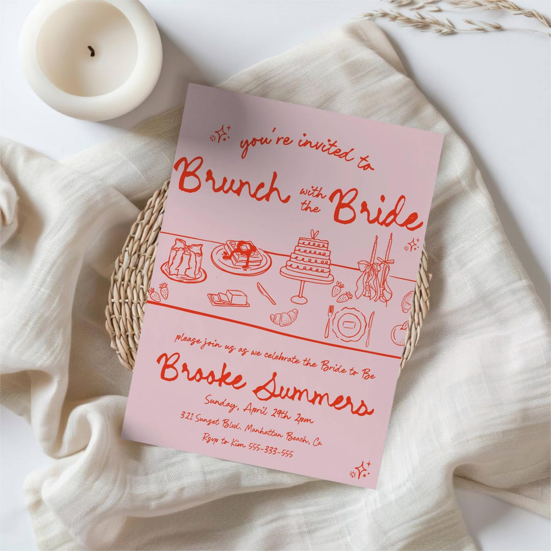Brunch With the Bride Invitation, Bridal Brunch Invite, Bridal Shower ...