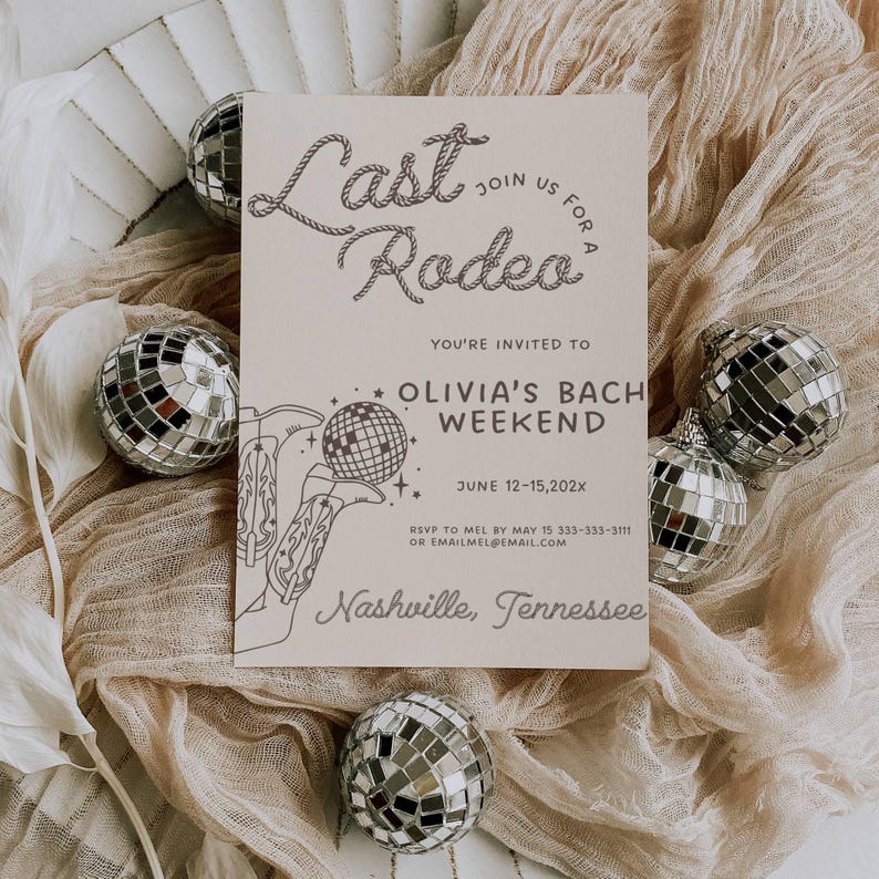 Brides Last Rodeo, Cowgirl Bachelorette, Cowgirl Invitation and ...