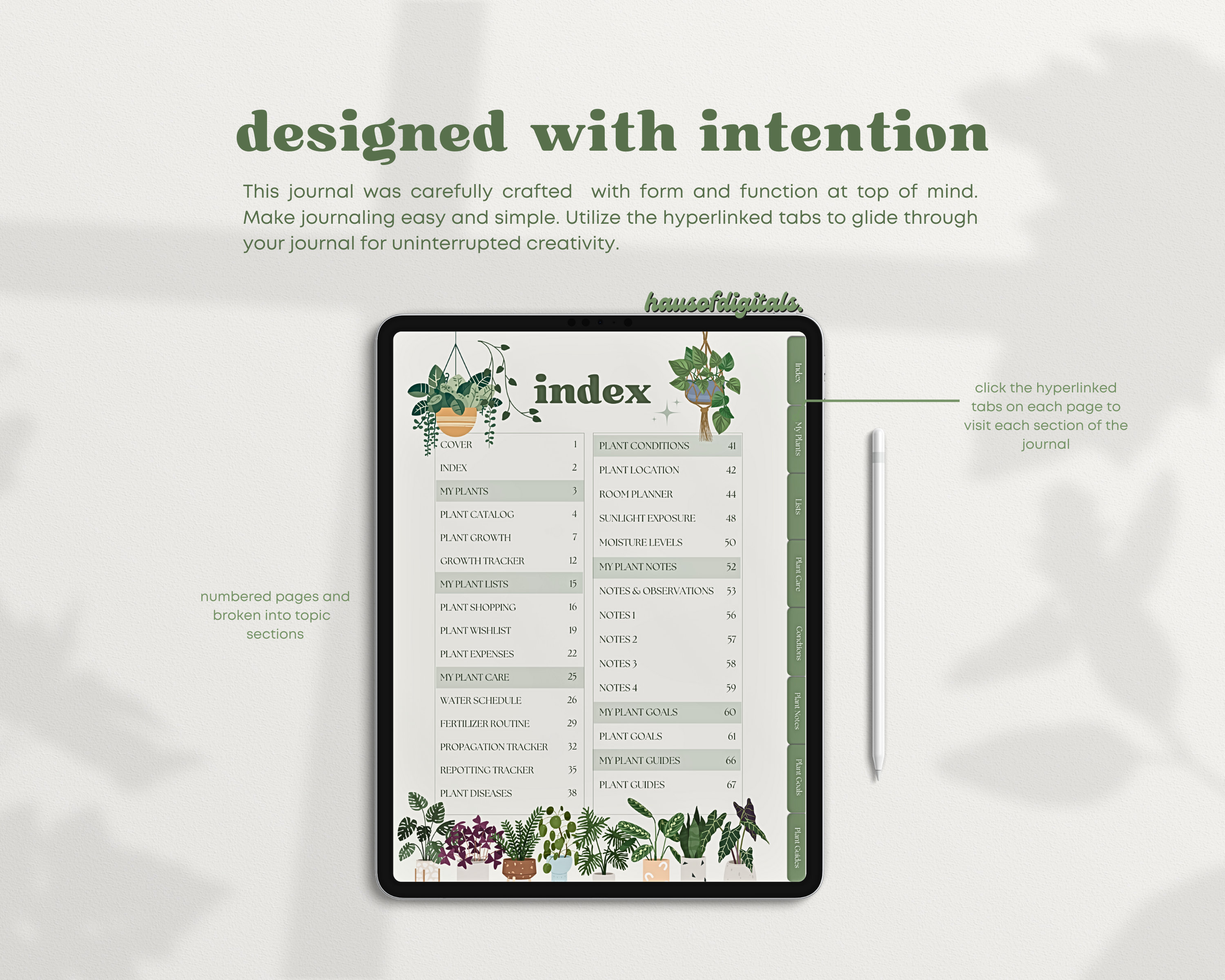 Digital Plant Journal & Gardening Planner Indoor Plant Care - Etsy
