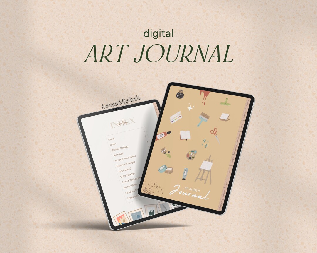 Digital Art Journal | Artist Planner W/ Art Challenges | Sketchbook ...