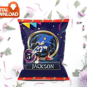 Editable Sonic Chip Bag - Personalize for Last-minute Parties! - Etsy