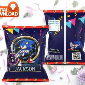 Editable Sonic Chip Bag - Personalize for Last-minute Parties! - Etsy