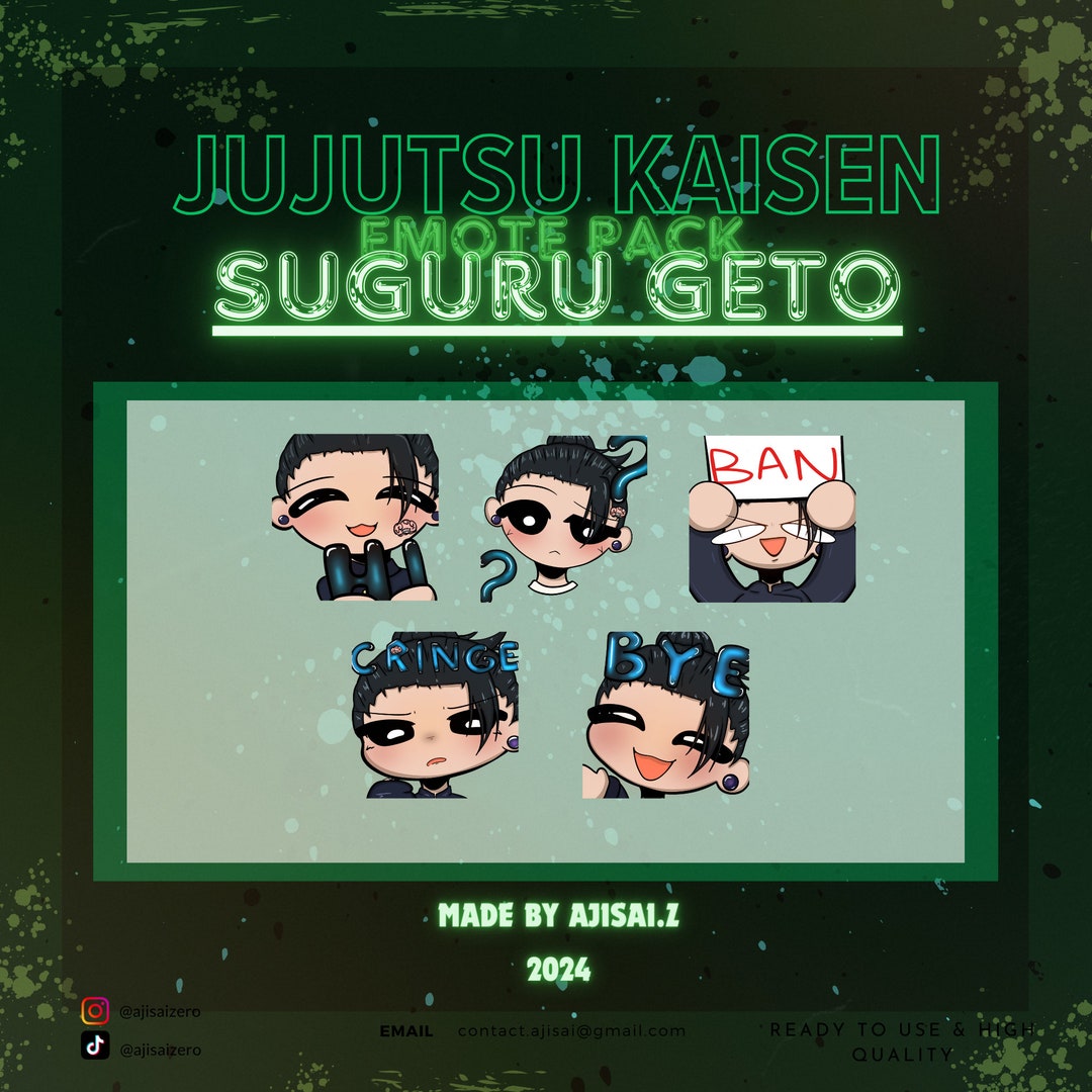 JUJUTSU KAISEN Twitch Emote Pack Geto Suguru - Etsy