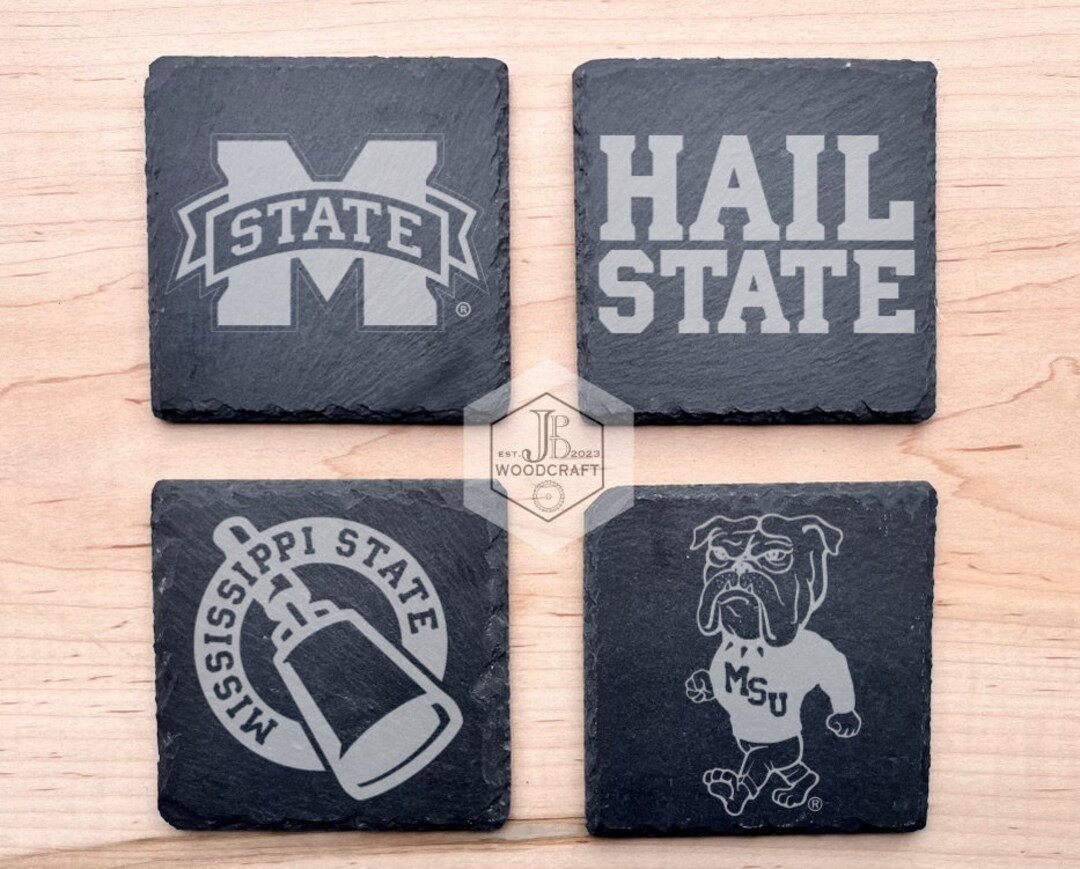 Engraved Slate Bulldog Coaster Set: Officially Licensed MS State Gift ...