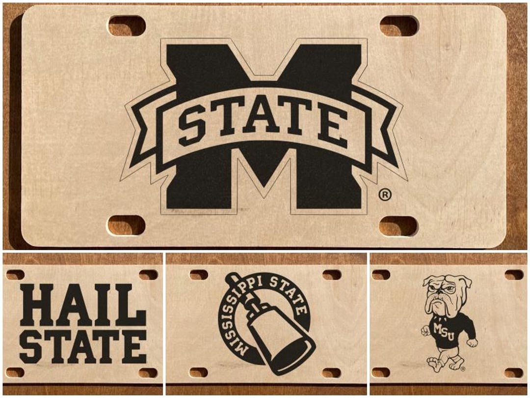 MS State Wooden Front License Plate (officially Licensed) - Etsy