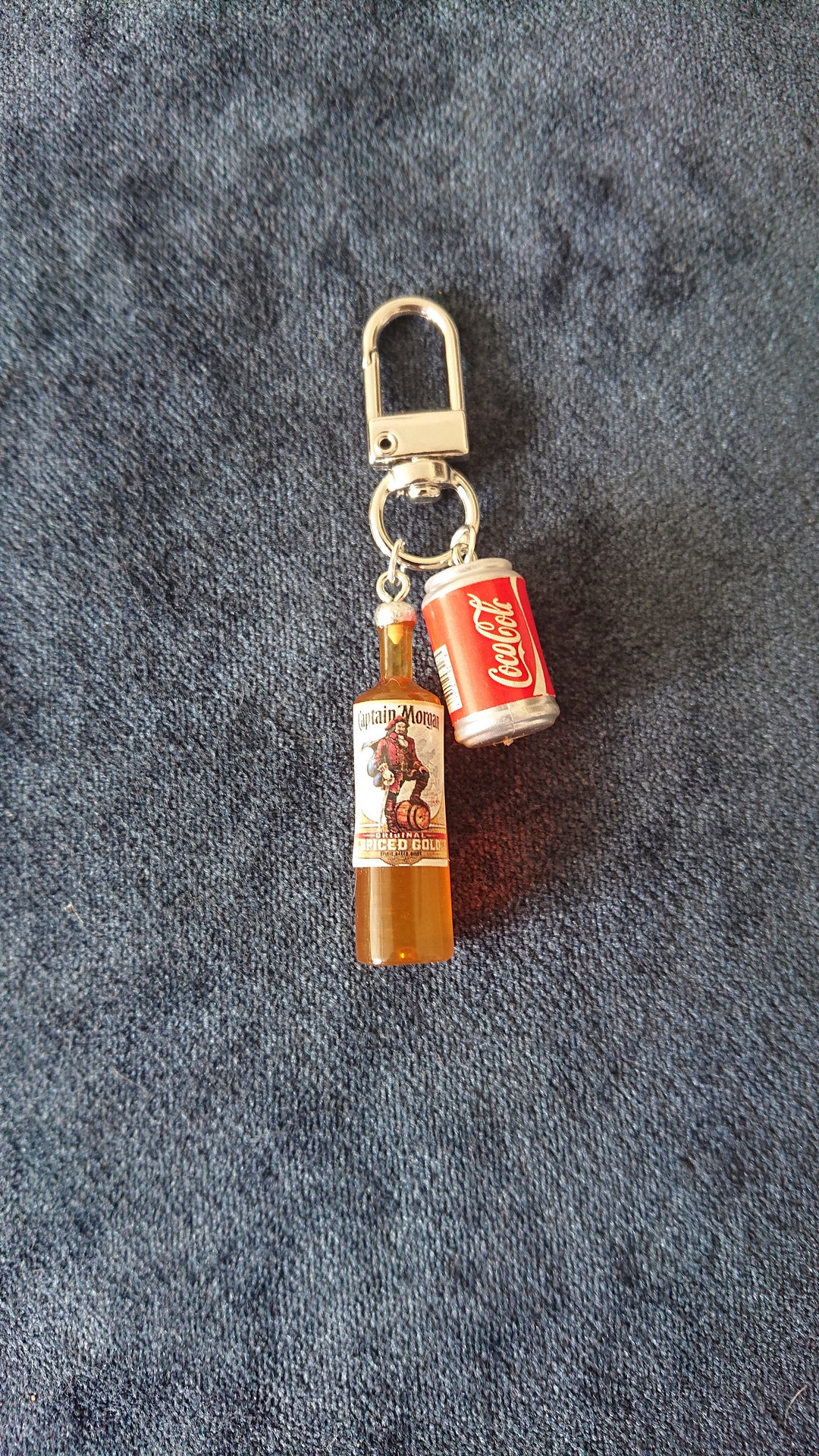 Captain Morgan Bottle and Coke Can Keychain/bag Charm - Etsy