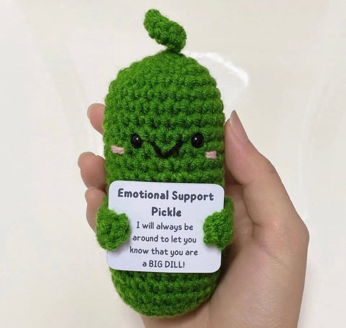 Emotional Support Pickle Cute Crochet Pickled Cucumber - Etsy