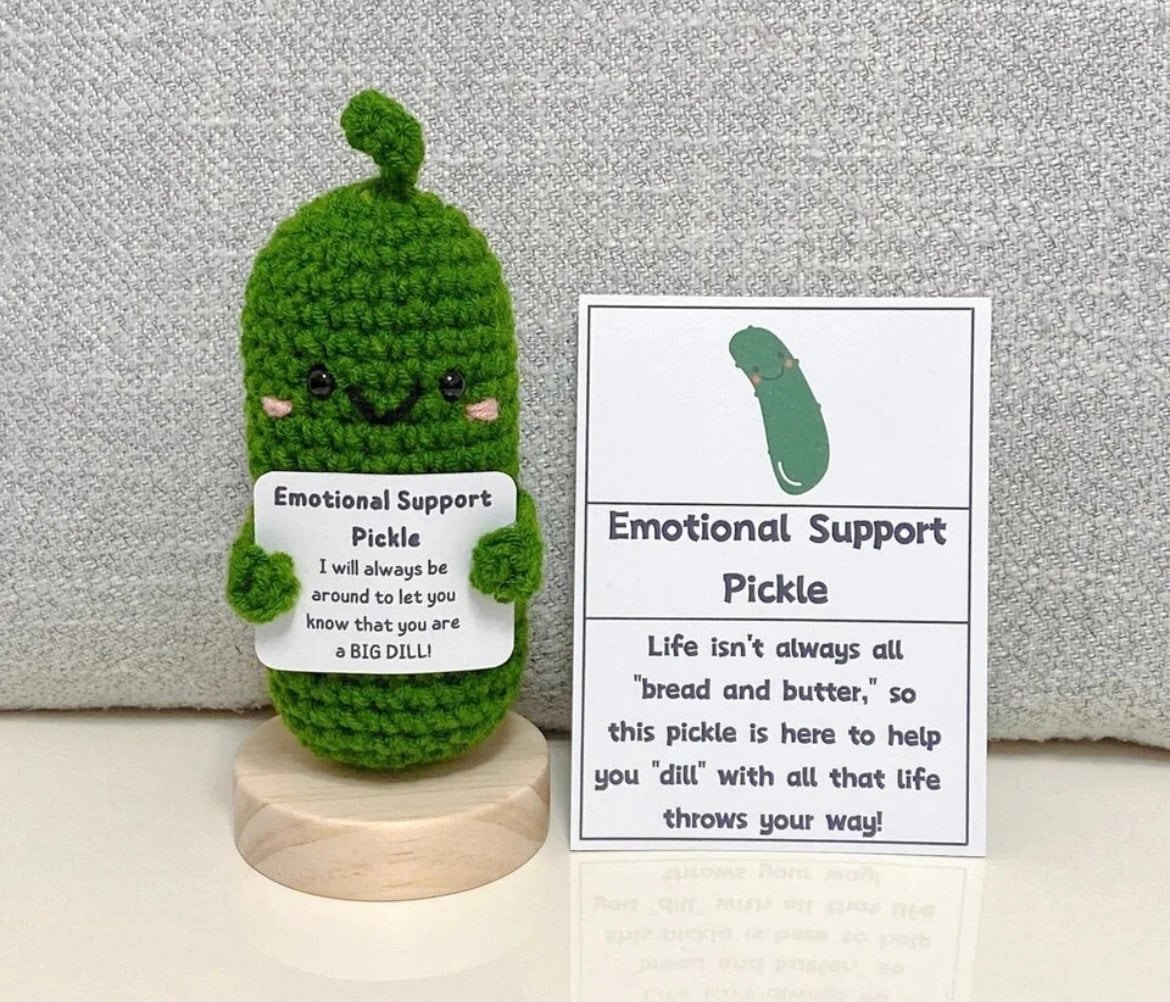 Emotional Support Pickle Cute Crochet Pickled Cucumber - Etsy