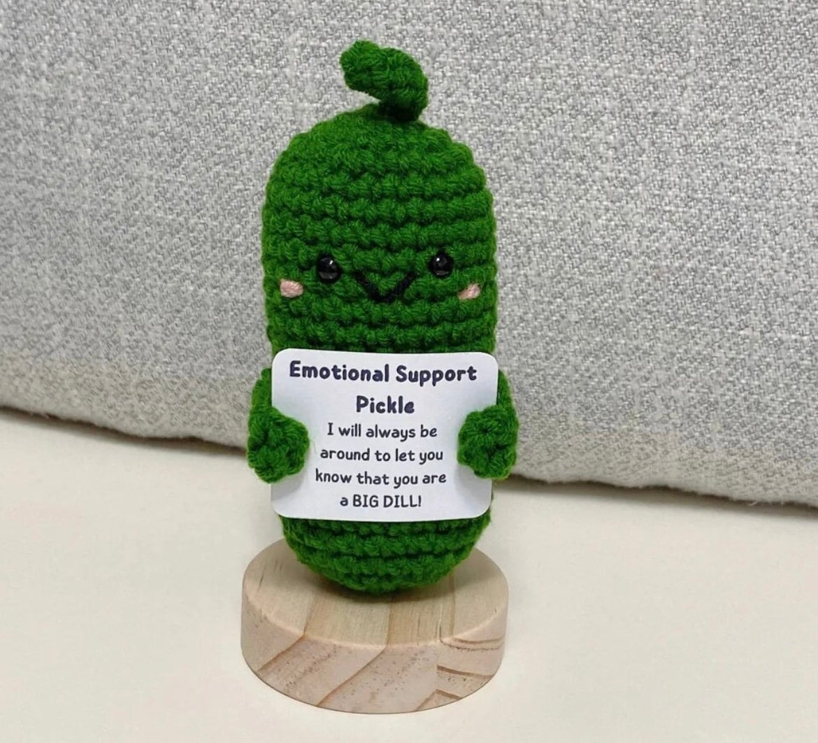 Emotional Support Pickle Cute Crochet Pickled Cucumber - Etsy