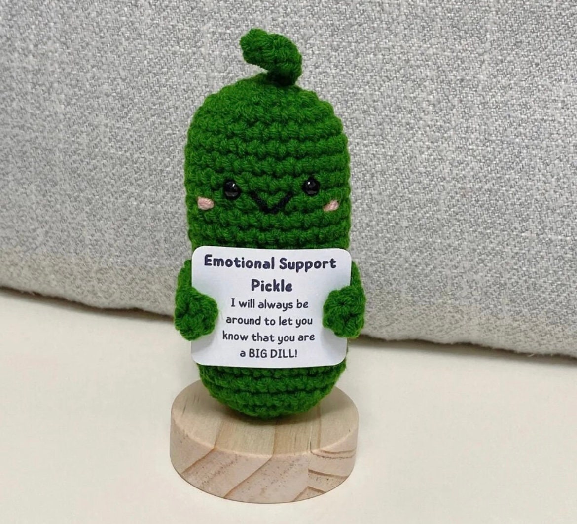 Emotional Support Pickle Cute Crochet Pickled Cucumber - Etsy