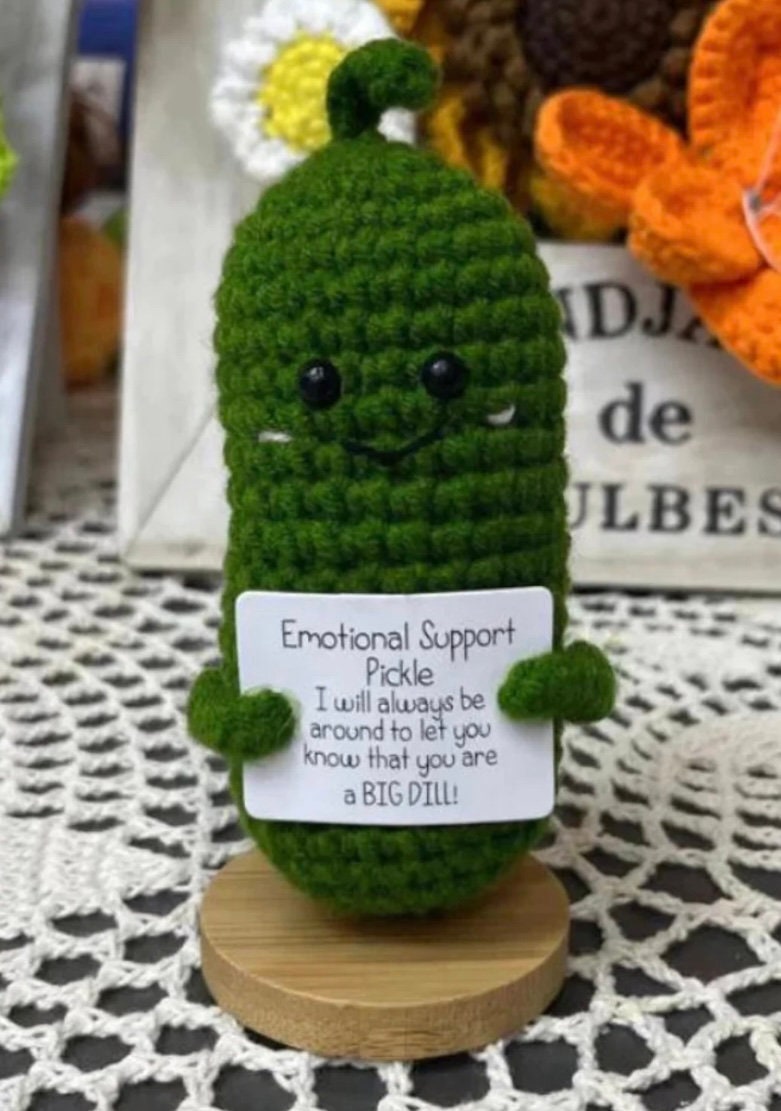 Emotional Support Pickle Cute Crochet Pickled Cucumber - Etsy