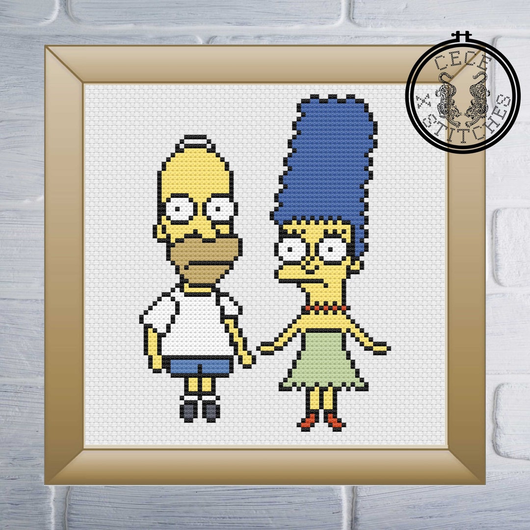 Chibi Simpsons, Cute Homer and Marge Cross Stitch Pattern, PDF Download ...