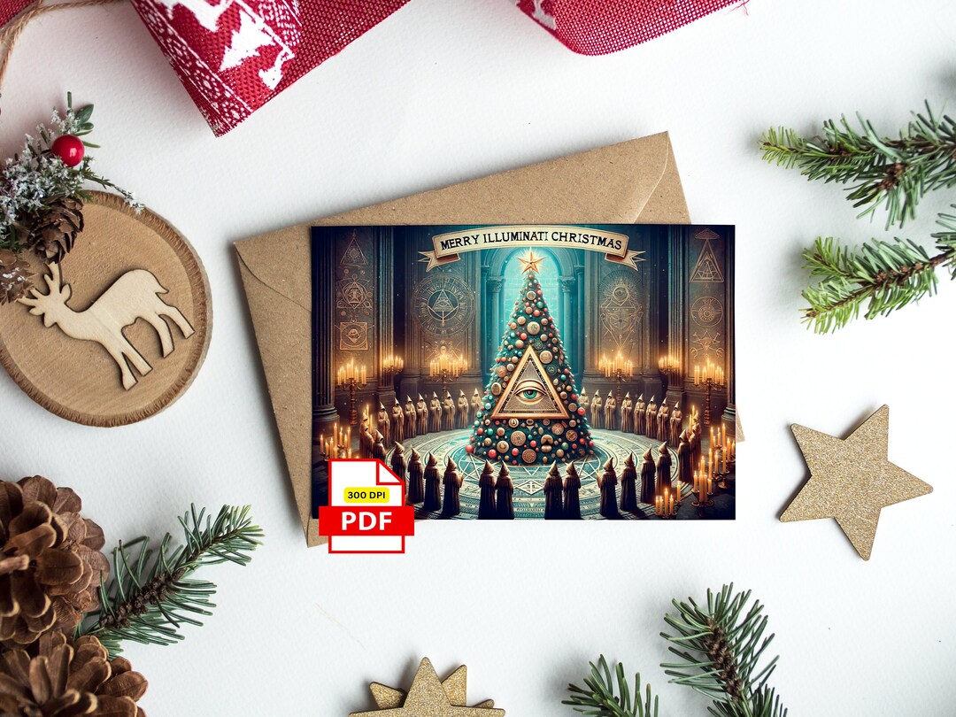 Printable PDF Illuminati Christmas Card Esoteric Holiday Tree - Etsy
