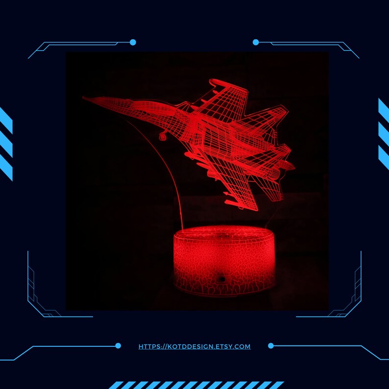 Decorative 3D Led Plane Sign Fighter Jet Desk Lamp Gifts for Him ...