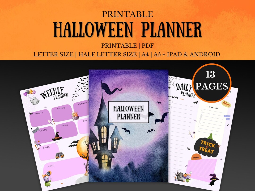 Printable Halloween Planner Goodnotes Halloween Planner - Etsy