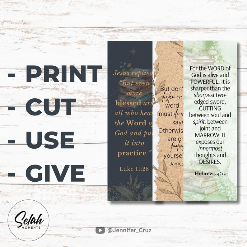 PRINTABLE Bookmarks W/scriptures on the Word - Etsy