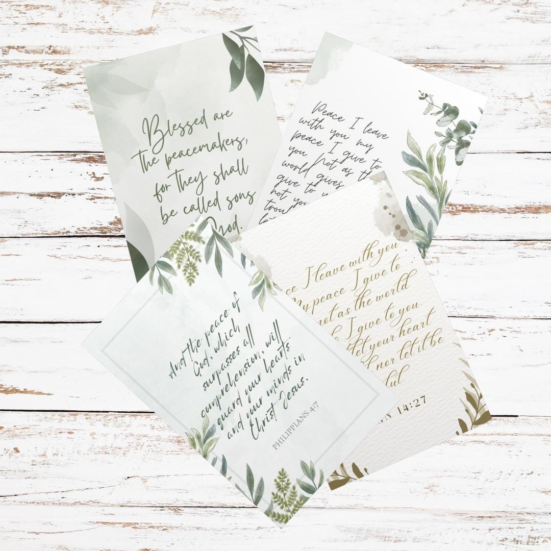 PRINTABLE Peace Scripture Cards - Etsy