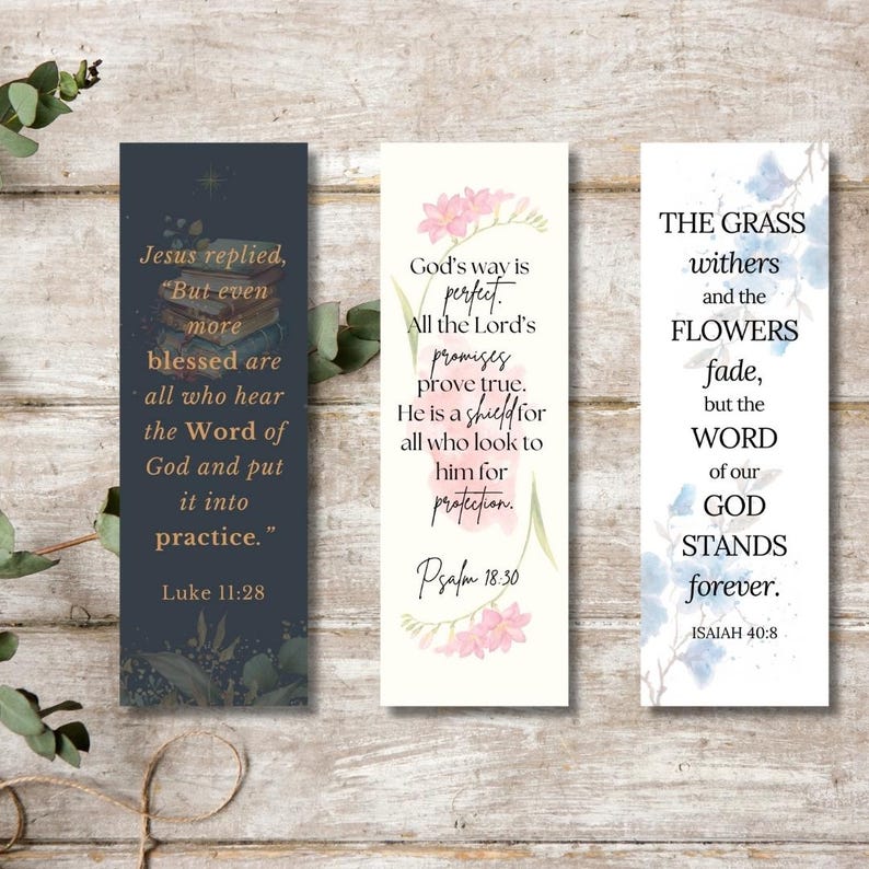 PRINTABLE Bookmarks W/scriptures on the Word - Etsy